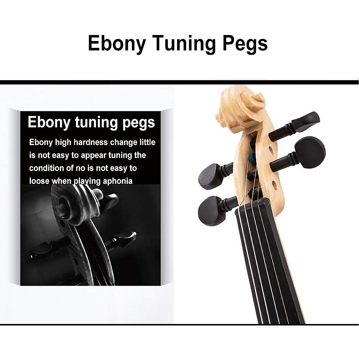 Aliyes Distinctive Artistic Violin Set Designed for Beginners/Students/Kids/adults with Hard Case,Bow,Extra Strings (4/4/Full-size)