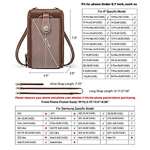 Kattee Women Small Crossbody Cell Phone Purse Wristlet Wallets RFID Blocking Faux Leather Clutch Wallets Shoulder Phone Bag