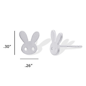 Boma Jewelry Sterling Silver Bunny Rabbit Matte Finish Stud Earrings