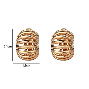 Gold Filigree Hoop Clip On Earrings Lightweight Hoop Earrings Clip Earrings for Women