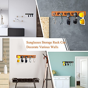 Owowong Sunglasses Organizer,Wood Storage Wall Mounted Eyewear Display，Hanging Sunglasses Storage Rack, Sunglass Holder for Living Room, Bedroom and Study, Home Decor, Black