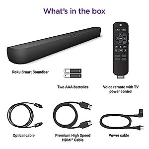 Roku Smart Soundbar, 4K/HD/HDR Streaming Media Player & Exceptional Audio Includes Roku Voice Remote