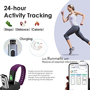 threesheep Fitness Tracker for Men and Women,Fitness Watch Waterproof with Activity Tracker and Sleep Monitor,Smart Watch for Android and iOS Phones(Purple)……