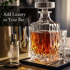 Luxury Gift For Men – Whiskey Decanter Set For Beloved Husband Or Dad Birthday Gift – 4 Whiskey Glasses And Decanter Set Is a Great Gift Idea for Whisky, Bourbon, or Scotch lovers