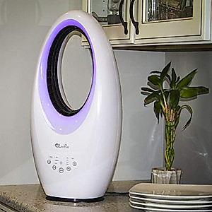 LivePure Bladeless Auto-Duster, Oscillating Fan w/Filter, Air Circulator, 11.5 x 22.44 x 6.73 in, White