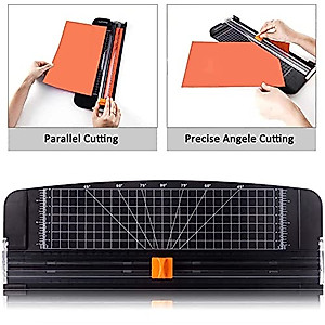 A4 Paper Cutter，Paper Trimmer Guillotine with Automatic Security Safeguard Scrapbooking Tool for Cutting Paper Photographs or Labels Office Home Manual, Black