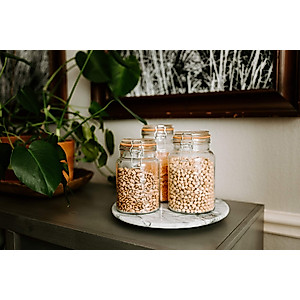 White Marble Lazy Susan 12 Inch Kitchen Turntable - Spice Organizer for Countertops and Cabinets