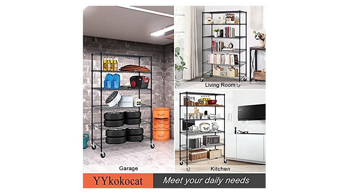 YYkokocat 6000Lbs Capacity Heavy Duty Storage Shelves Commercial Wire ...