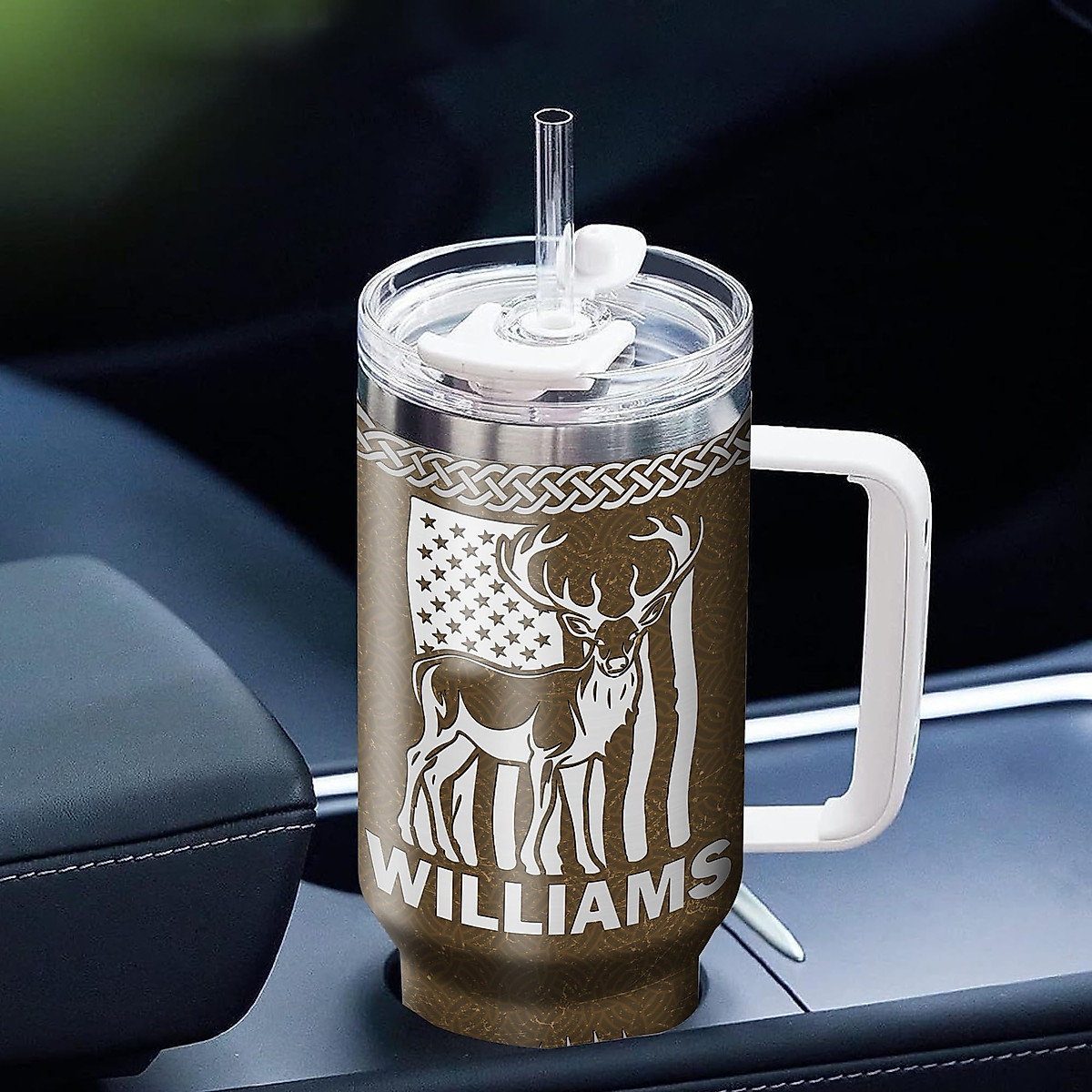 WAZONE Personalized To My Dad Tumbler Cup With Lid Custom Name Tumbler 40oz with Handle and Straw Father and Son Best Friend for Life Fathers Day Birthday Gifts for Dad Stepdad From Son