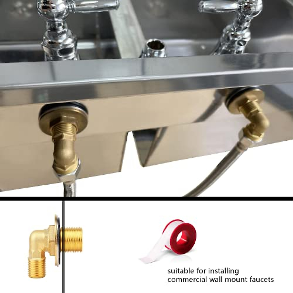 ZHYICH Installation Kit for Wall Mount Faucet, Kitchen Faucet Mounting Adapter Set, Backsplash Mount Set for Commercial Kitchen Prep & Utility Sink