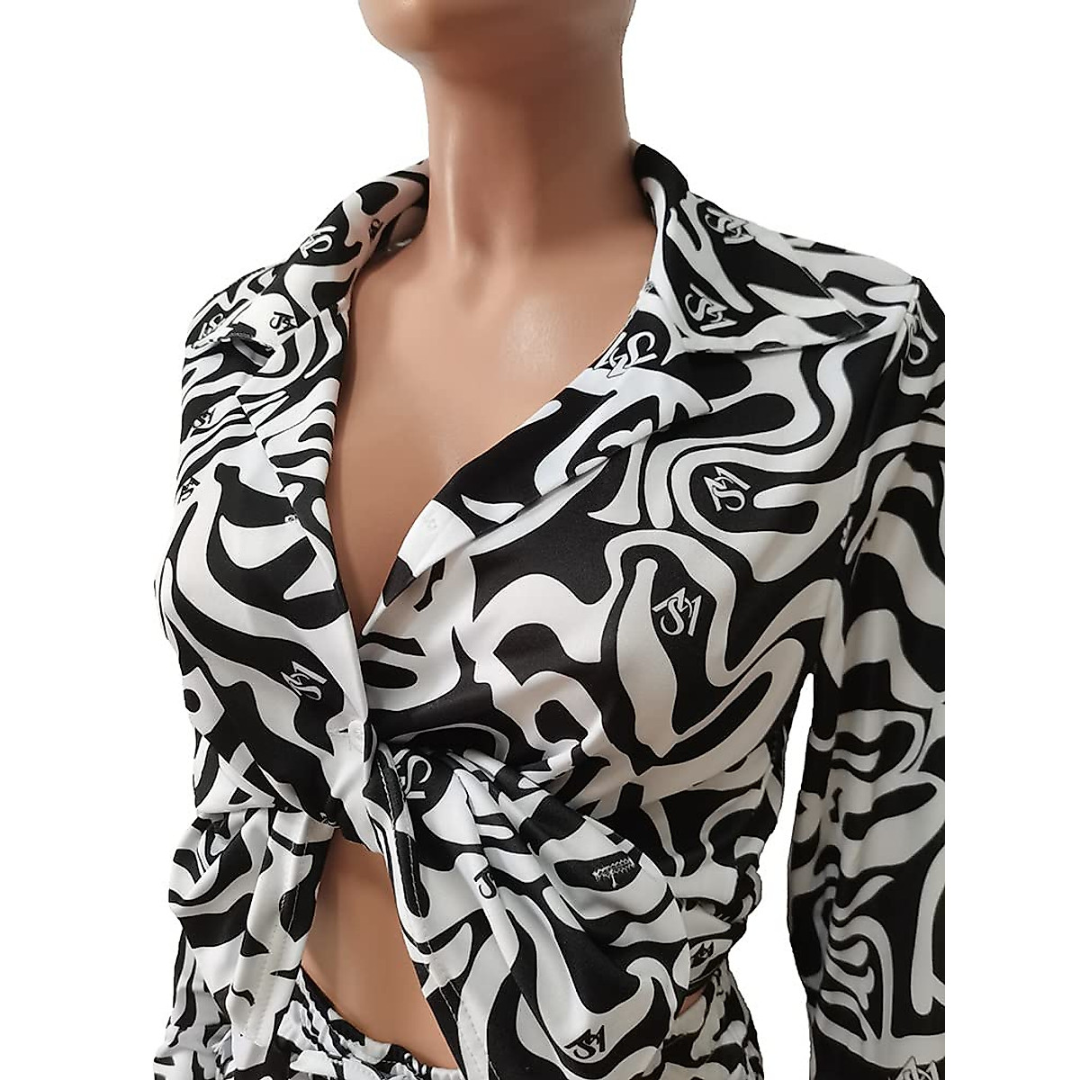 Fastkoala Women's Two Piece Outfits Casual Long Sleeve Shorts Pants Set Sweatsuits Jogging Tracksuit with Pockets Black1 S