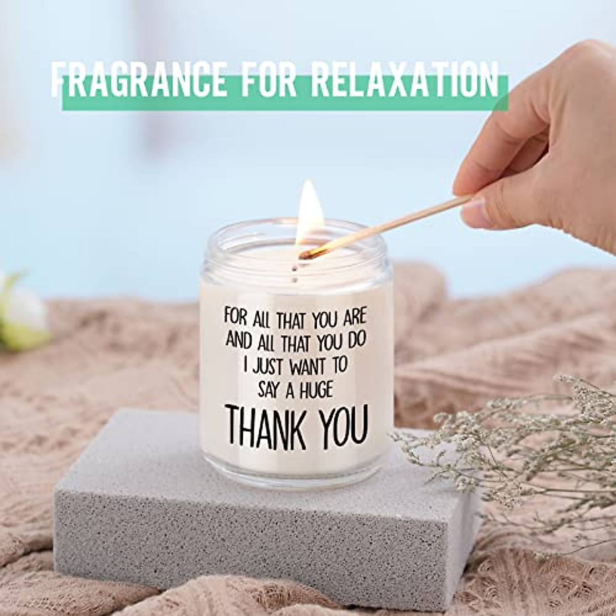 GSPY Scented Candles - Thank You Gifts, Thankful Gifts for Women, Men - Thank You Candle Gifts for Mom, Friend, Coworker, Nurse, Mentor, Boss - Teacher Appreciation Gifts