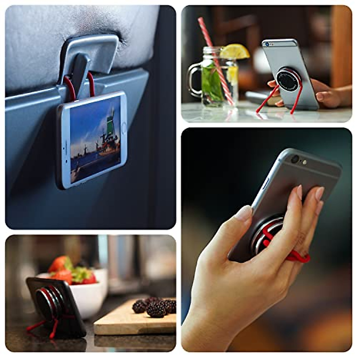 IMStick Innovative Magnetic Phone Grip, Stand and Mount - 100 Ways to Use: Golf Cart Phone Holder, Universal Car Mount, Travel, Airplane, Stroller, Gym, Shopping Cart, Tablet Holder - Blue