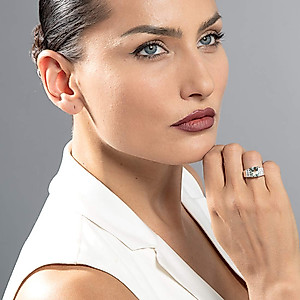 PEORA Green Amethyst Step Ring Sterling Silver 2.00 Carats Size 5