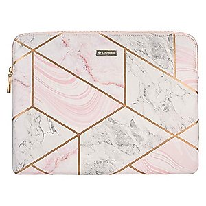 Comfyable Tablet Sleeve Compatible for iPad Pro 12.9 inch M2 2022 M1 2021 2020 & Smart/Magic Keyboard with Pencil Holder - PU Leather Bag Waterproof Slim Protective Cover Case - Geometric Marble