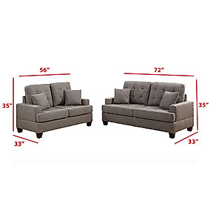 Poundex Polyfiber Sofas in Coffee