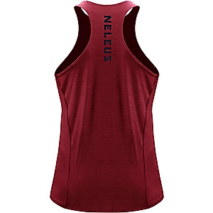 NELEUS Men's 3 Pack Running Tank Top Dry Fit Y-Back Athletic Workout Tank Tops,5069,Grey Black,Slate Gray,Red,US L,EU XL