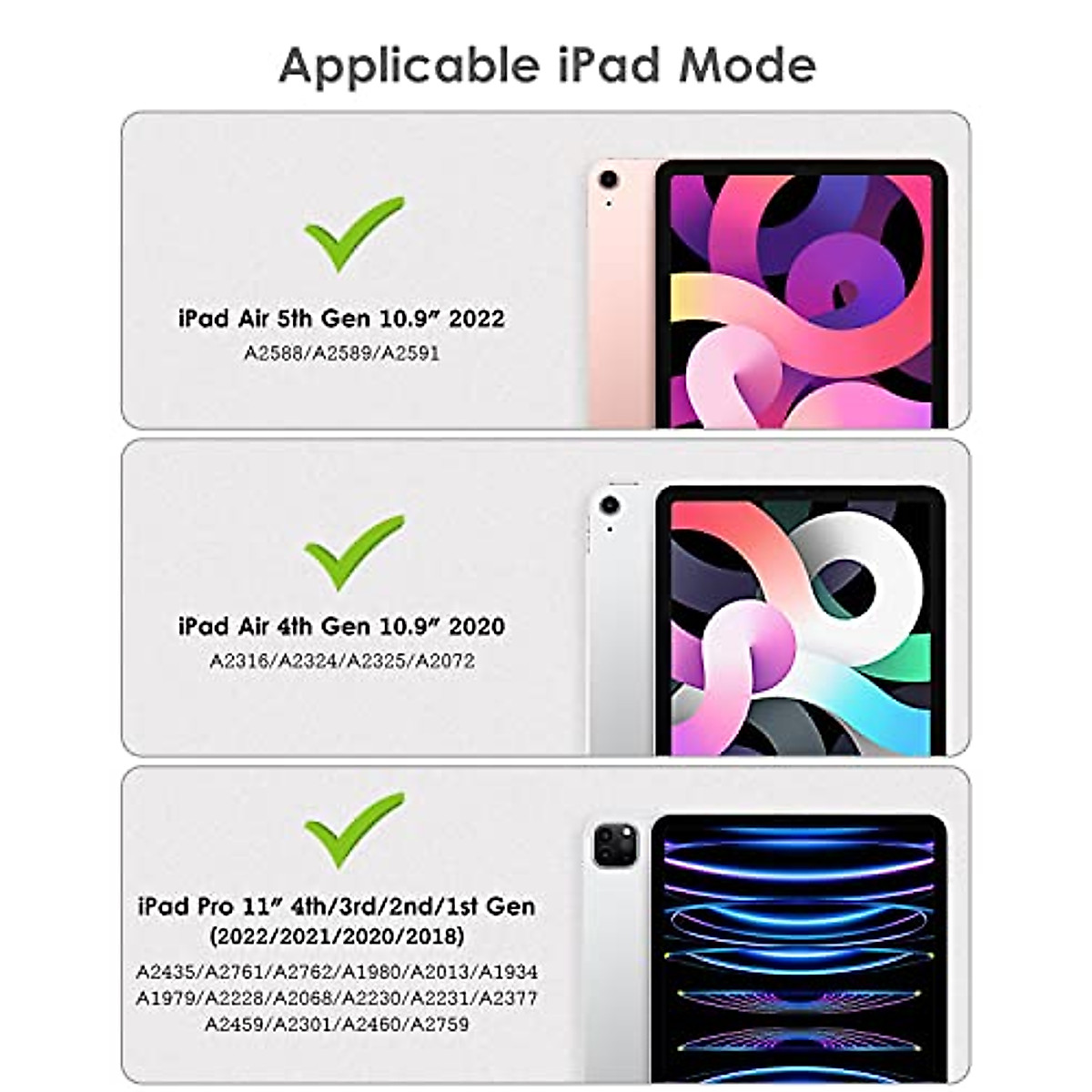 DTTOCASE for iPad Pro 11 Inch Case, iPad Air 5th / 4th Generation 10.9 Inch (2022/2020) Case with Matte Frosted Shockproof Back Back [Anti-Scratch,Support Touch ID,Camera Protection]-Black