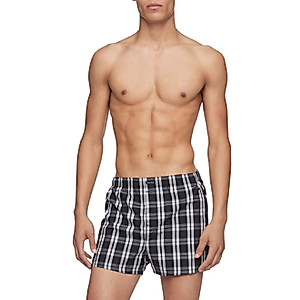 Calvin Klein Men's Cotton Classics 3-Pack Boxer, Black/Morgan Plaid, Black/Montague Stripe, Black, XX-Large