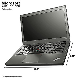 Lenovo ThinkPad X240 12.5-inch Business Laptop, Intel Core i7-4600U up to 3.3GHz, 8G DDR3L, 500G, WiFi, VGA, Mini DP, USB 3.0, Win 10 64 Bit Multi-Language Support (Renewed)