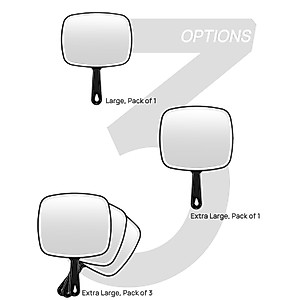 OMIRO Hand Mirror, Extra Large Black Handheld Mirror with Handle, 12.4" L x 9" W