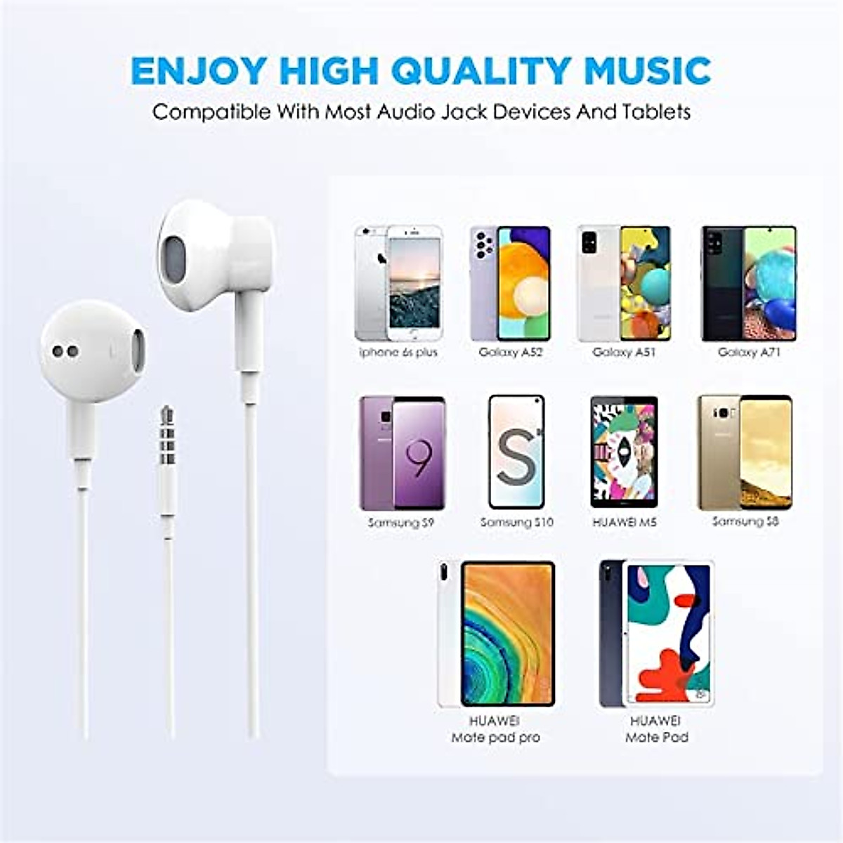 2 Pack with Apple Earbuds 3.5mm Wired Earbuds/Headphones/Earphones Built-in Microphone & Volume Control【with Apple MFi Certified】 Compatible with iPhone,iPad,iPod,Computer,MP3/4,Android