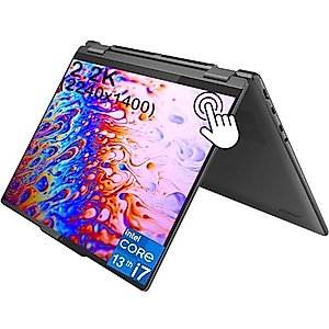 Lenovo 2023 Newest Yoga 7i 2-in-1 Laptop 14" 2.2K Touchscreen,13th Gen Intel 10-Core i7-1355U, Iris Xe Graphics, 16GB LPDDR5 RAM | 512GB SSD, WI-FI 6E,Thunderbolt 4,HD Webcame,Windows 11 H,Storm Grey
