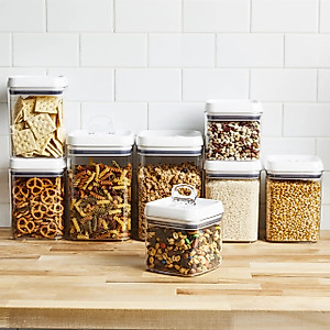 Nulwusk Canister Pack of 8 - Flip Tite Food Storage Container Set Kitchen Pantry Organization Canisters Airtight Food Storage Container Set