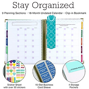 Global Printed Products Wedding Planner 9x11 Hardcover Organizer, Bookmark, Planning Stickers, Business Card Holder, and Pocket Folders