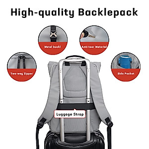 COTS Laptop Backpack for Work, Unisex Business Travel Backpack Fits 15.6 Inch Slim Notebook, Water Resistant College School Bookbag, Fashion Casual Daypack Gifts for Men & Women, Black
