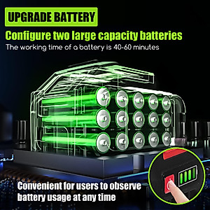 Foldable Brush Cutter Cordless Weed Wacker Electric Weed Eater Edgers with 2 Large Capacity Batteries &13 Blades, Professional Waterproof Weedeaters Battery Operated Grass Timmer for Lawn Garden Yard