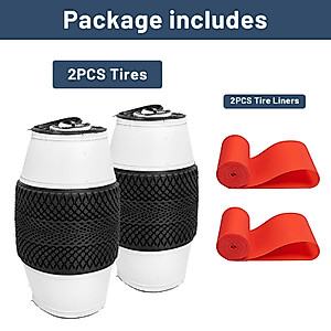 2 Pack 20" E-Bike Tires 20x4.0 Classic White Wall Tires with 2 Nylon Rim Strips for 20 x 4.0 Electric Bike Bicycle Tires