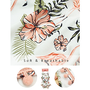 Lasilviaivy Newborn Infant Baby Girl Clothes Flamingo Romper + Headband Summer Outfits Toddler Girl Clothes 3PC 0-3 Months
