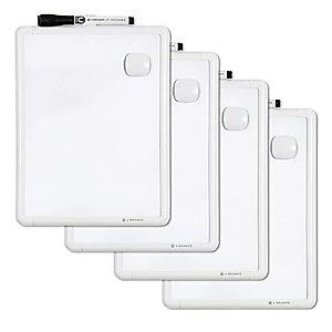 U Brands Contempo Magnetic Dry Erase Board Bundle, 8.5”x11”, White Modern Frame, includes 4 Boards, 4 Markers, and 4 Magnets