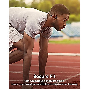 SAMVEK Bone Conduction Headphones Bluetooth 5.3 wtih Qualcomm CSR8635 Chip, Wireless Open Ear Headset, Built-in Mic, IP65 Waterproof Earbuds, Sweatproof Running Earphones for Cycling, Workouts, Hiking