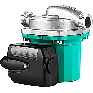 VEVOR Hot Water Recirculating Pump, 93W 110V Water Circulator Pump, Automatic Start Circulating Pump NPT 3/4" w/Brass Fittings, Stainless Steel Head, 3 Speed Control for Electric Water Heater System