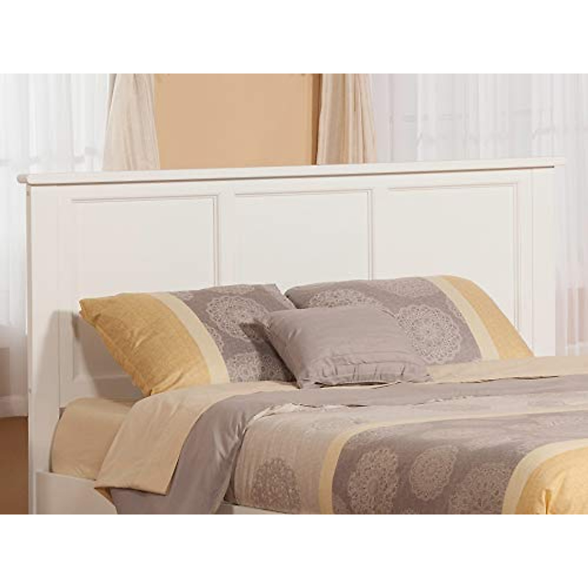 AFI Madison King Headboard with Turbo Charger in White