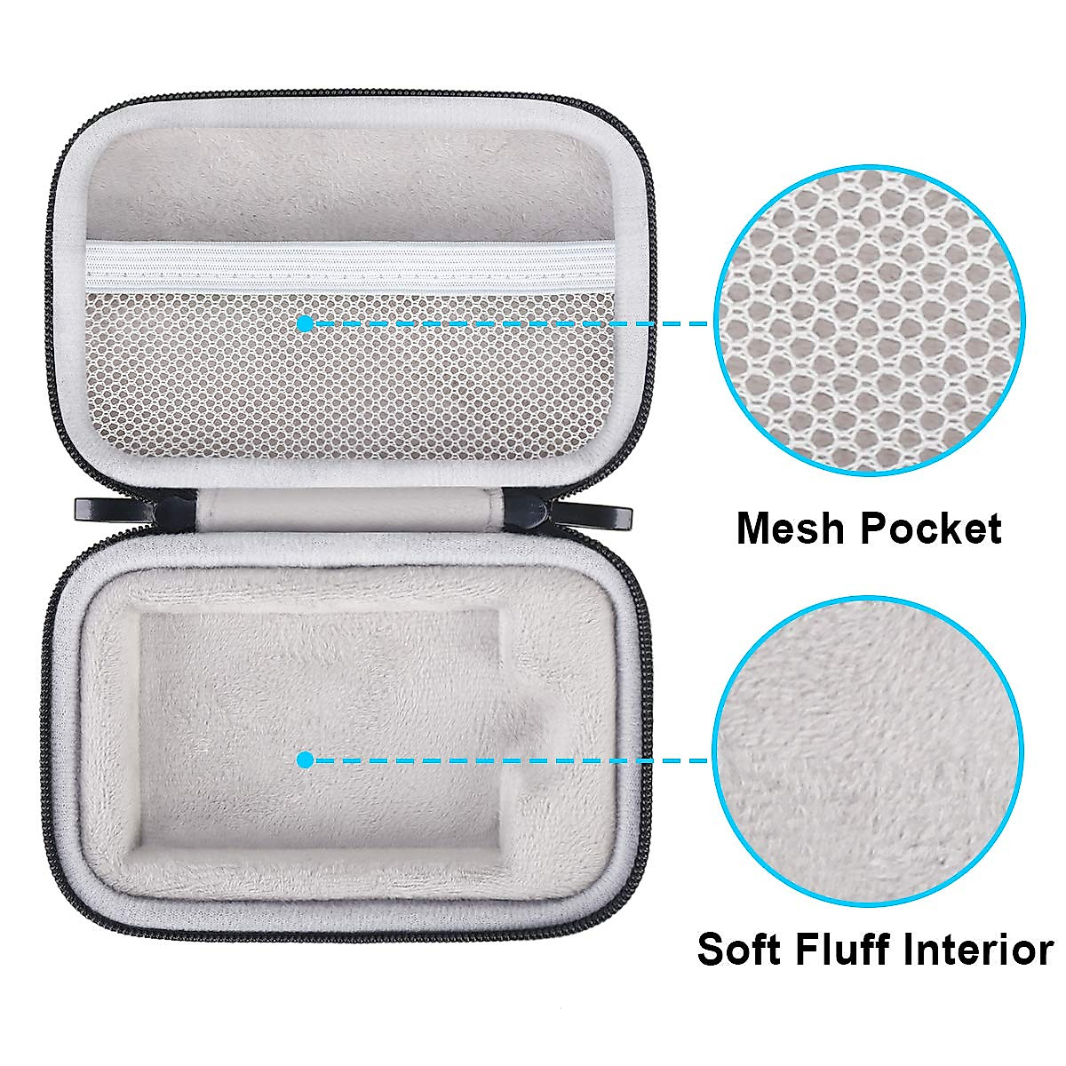 Lacdo Hard Carrying Case for Samsung T7 Shield / T7 / T7 Touch Portable Solid State Drives 500GB 1TB 2TB 4TB USB 3.2 External SSD Hard EVA Shockproof Storage Travel Bag, Black+Gray