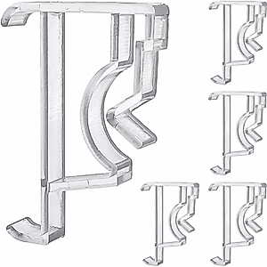 Cutelec Valance Clips 2inch 5pcs Clear Plastic Hidden Retainer Holder for Window Blind Valance,Horizontal Faux & Wood Blinds Cover Hold Clip
