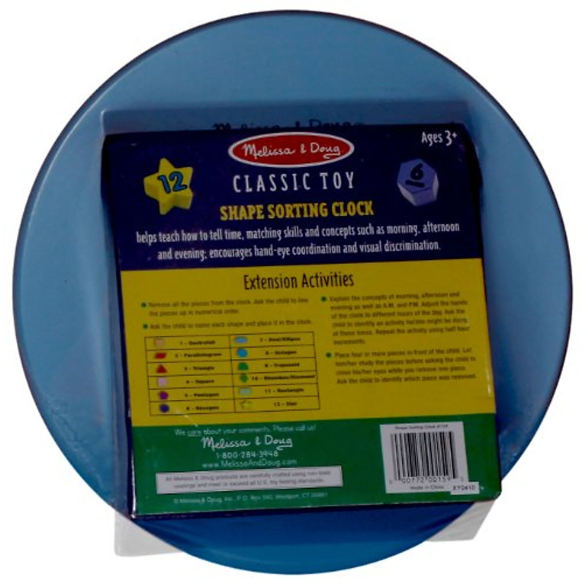 Melissa & Doug Wooden Shape Sorting Clock Educational Toy