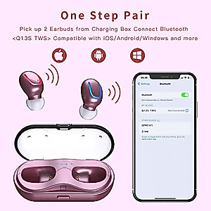 True Wireless Earbuds for Small Ears, Bluetooth Headphones 48h Playtime IPX7 Waterproof Sport Headphones in-Ear, with Mic Noise Cancelling for iPhone/Samsung/Galaxy for Men Women Rose Gold