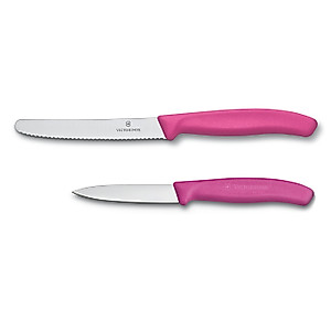 Victorinox VIC-6.7836.7606.5US1 Swiss Classic Pillow Packs 4½" Utility & 3¼" Paring Pink