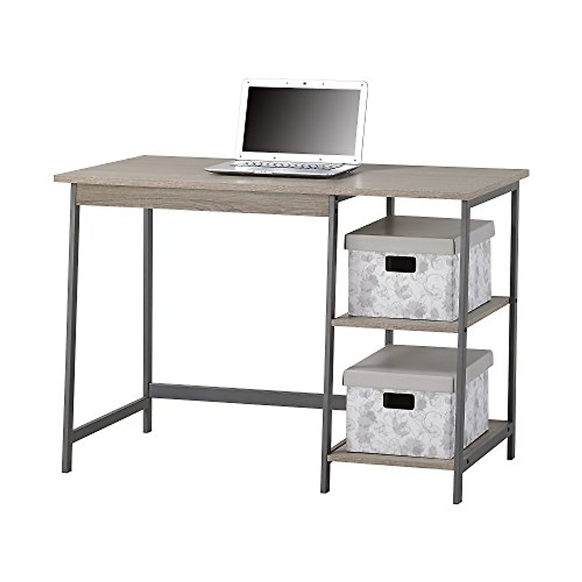 Signature Design by Ashley Soho Modern Home Office Desk & 4-Shelf Bookcase Set, Reclaimed Wood