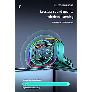 MJHA Bluetooth FM Transmitter for Car - Cigarette Lighter Aux Port Bluetooth Car Adapter & MP3 Player - A Multi-Function Smart Adaptor with Radio Transmitter & USB PD Fast Charging Port