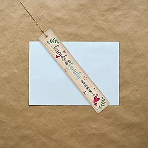 Wooden & Antique - Friends are The Family we Chose - Wooden Bookmarks, Custom Wooded Signed Bookmarks for Women, Book Markers for Men, Bookmarks for Book Lovers.
