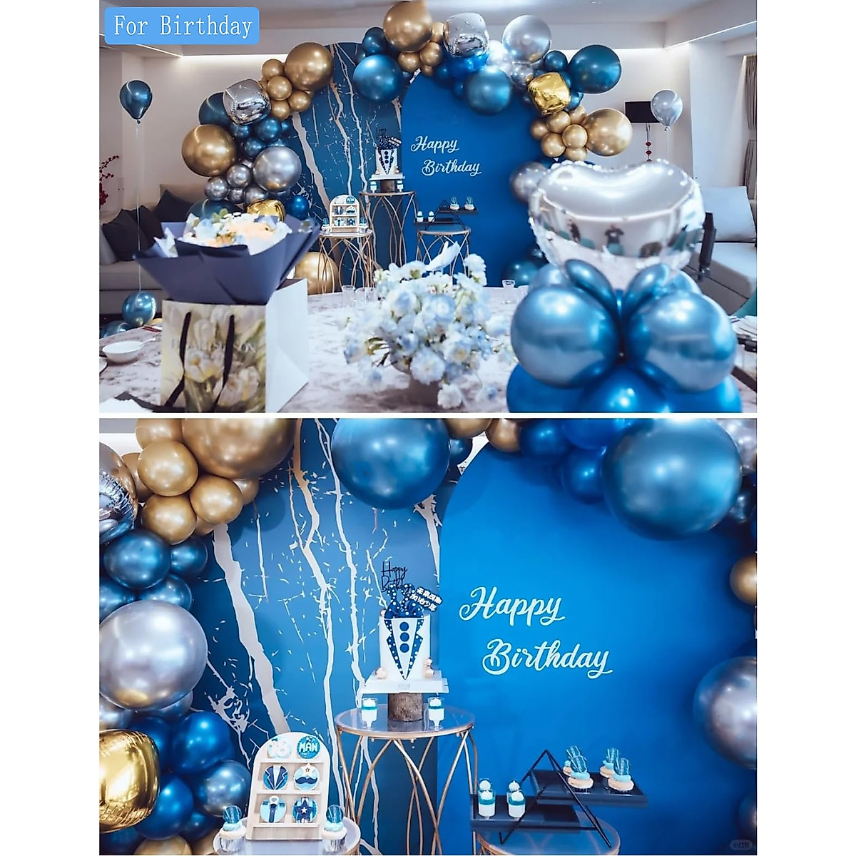 Chrome Metallic Blue Balloons 12 inch 100 pcs Latex Balloons Birthday Balloons Shiny Balloons Graduation Halloween Party Decoration Wedding Birthday Baby Shower Christmas Party