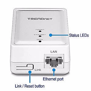 TRENDnet Powerline 500 AV Nano Adapter Kit, Includes 2 x TPL-406E Adapters, Cross Compatible with Powerline 600-500-200, Windows 10, 8.1, 8, 7, Vista, XP, Plug & Play Install, White, TPL-406E2K