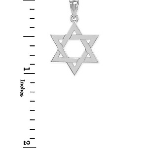 Claddagh Gold Solid 925 Sterling Silver Traditional Jewish Star of David Charm Pendant (Medium)