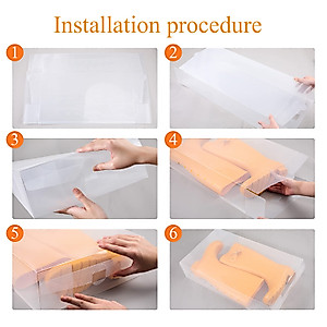 Shihanee 12 Pcs Boot Box Clear Plastic Stackable Shoe Storage Organizer Foldable Heavy Duty Shoe Containers for Closet Small Spaces Dorm Bedroom Apartments, 20.5 x 12 x 4.3 Inches