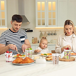 LEAWALK 32 oz Twist Top Deli Containers,Plastic Soup Freezer Food Storage Container With Lids, BPA Free,Leak Proof,Stackable,Microwave Dishwasher Safe-3 Pack